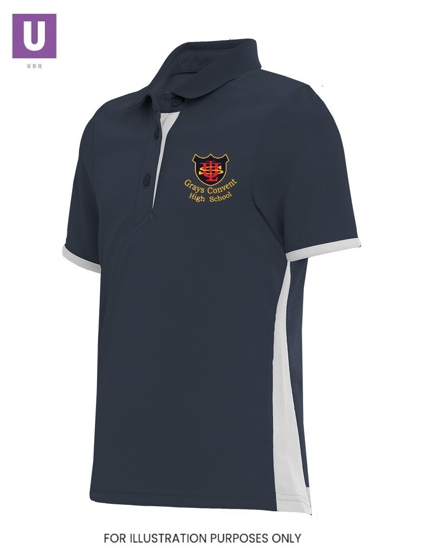 Grays Convent Navy P.E. Polo Shirt with logo – Uniforms By Niki